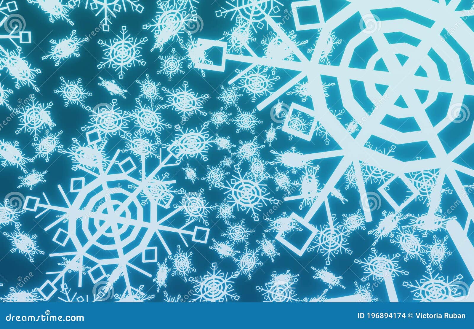 Glowing Polygonal Snowflakes Fly Stock Illustration - Illustration of ...