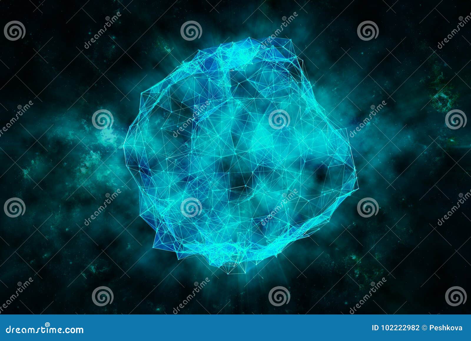 Glowing Polygonal Sphere Background Stock Illustration - Illustration ...