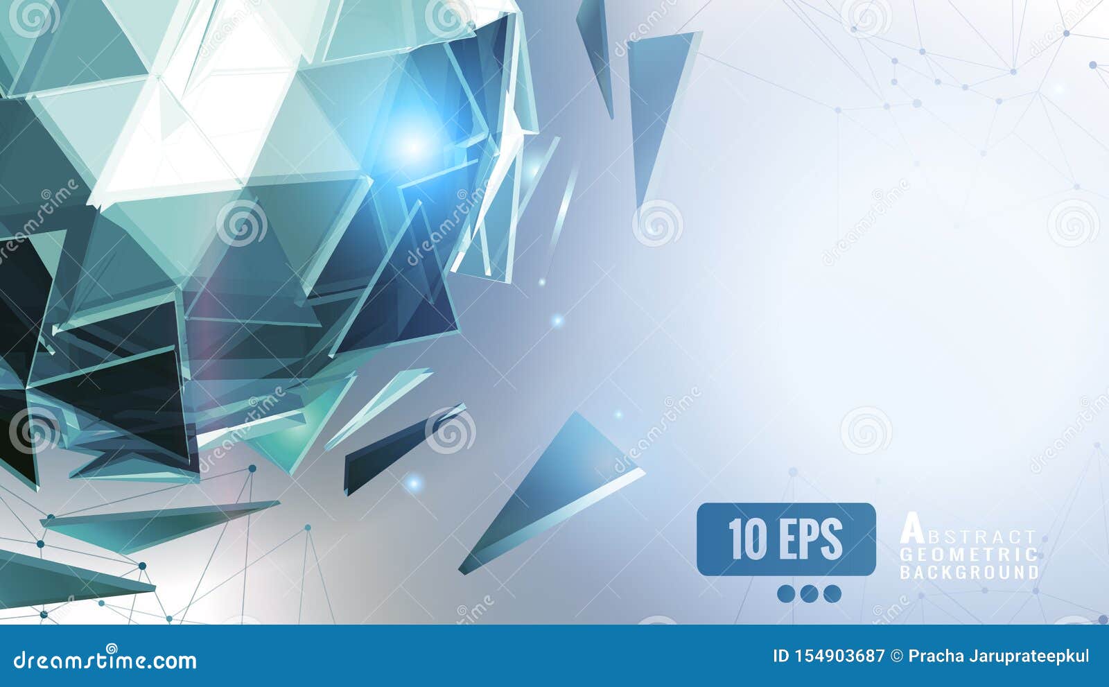 Glowing Polygonal Sphere on Light Space BG Stock Vector - Illustration ...