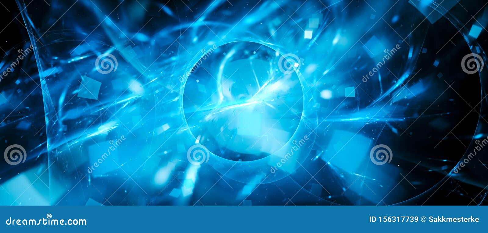 Glowing Portal with Plasma Particles Stock Illustration - Illustration ...