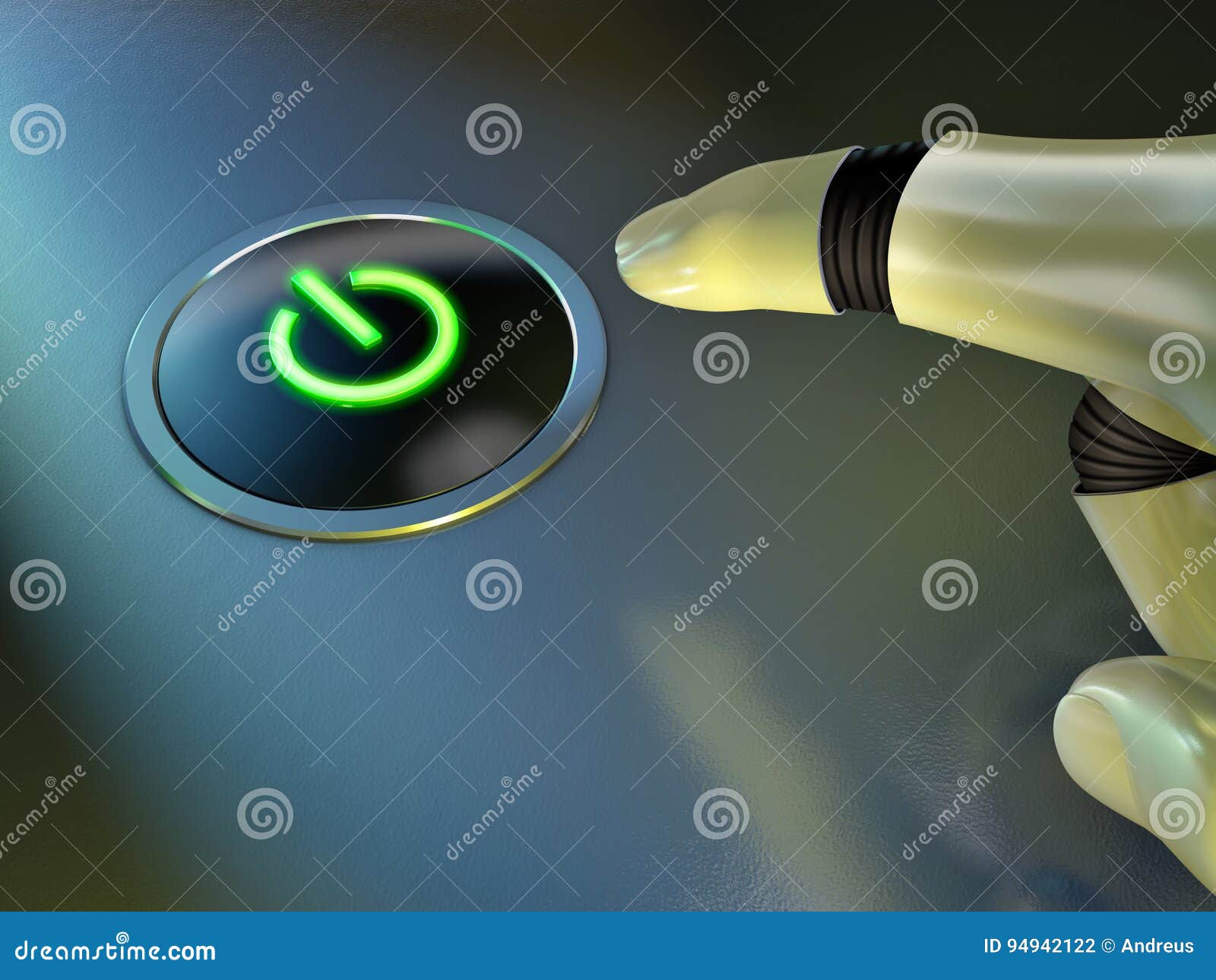 Glowing power button stock illustration. Illustration of concept - 94942122