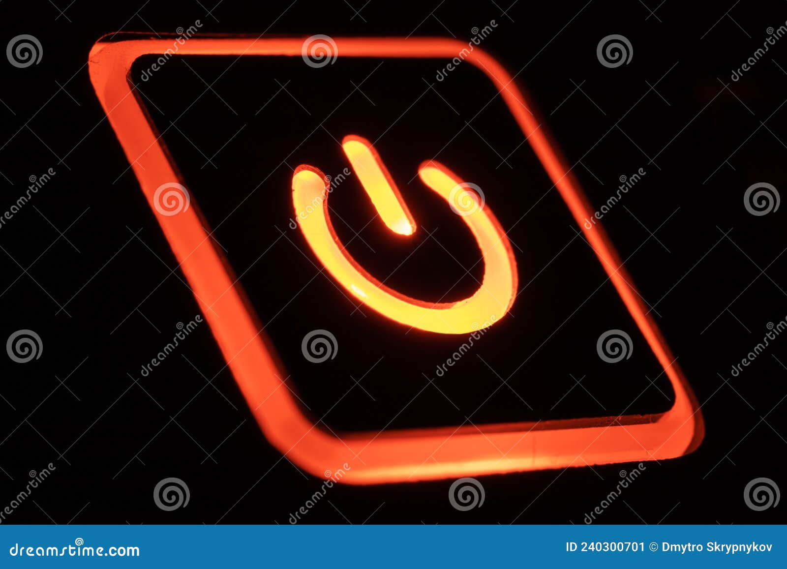 Glowing Power Button on Black Background Stock Image - Image of ...