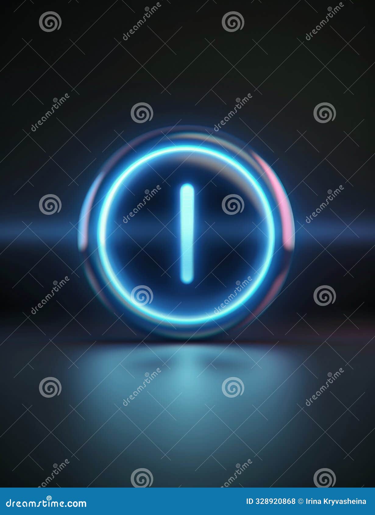 Glowing Power Button Symbol Illuminated in Dark Environment Stock Photo ...