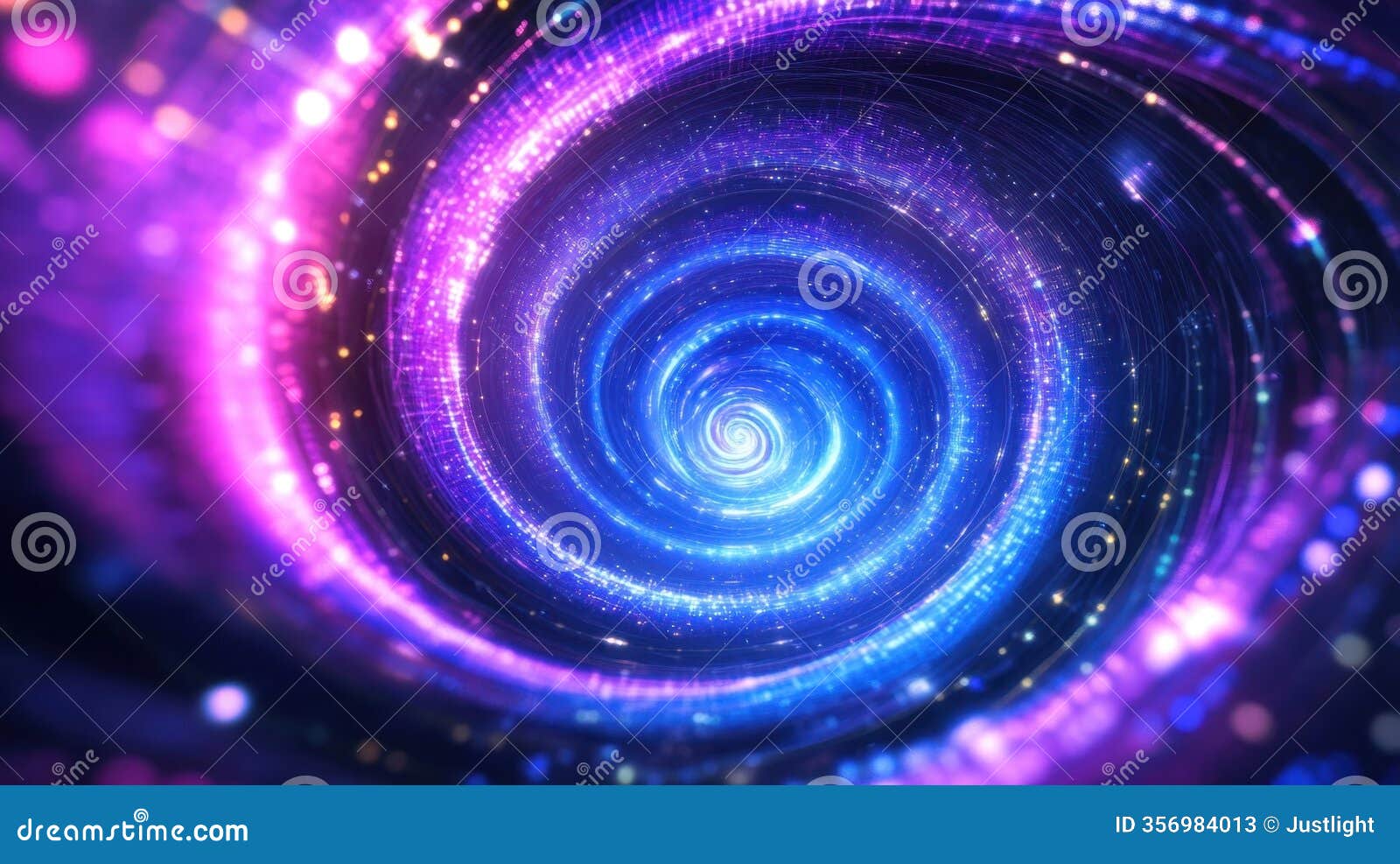 Glowing Purple and Blue Particles Rotating in a Spiral Shape Stock ...