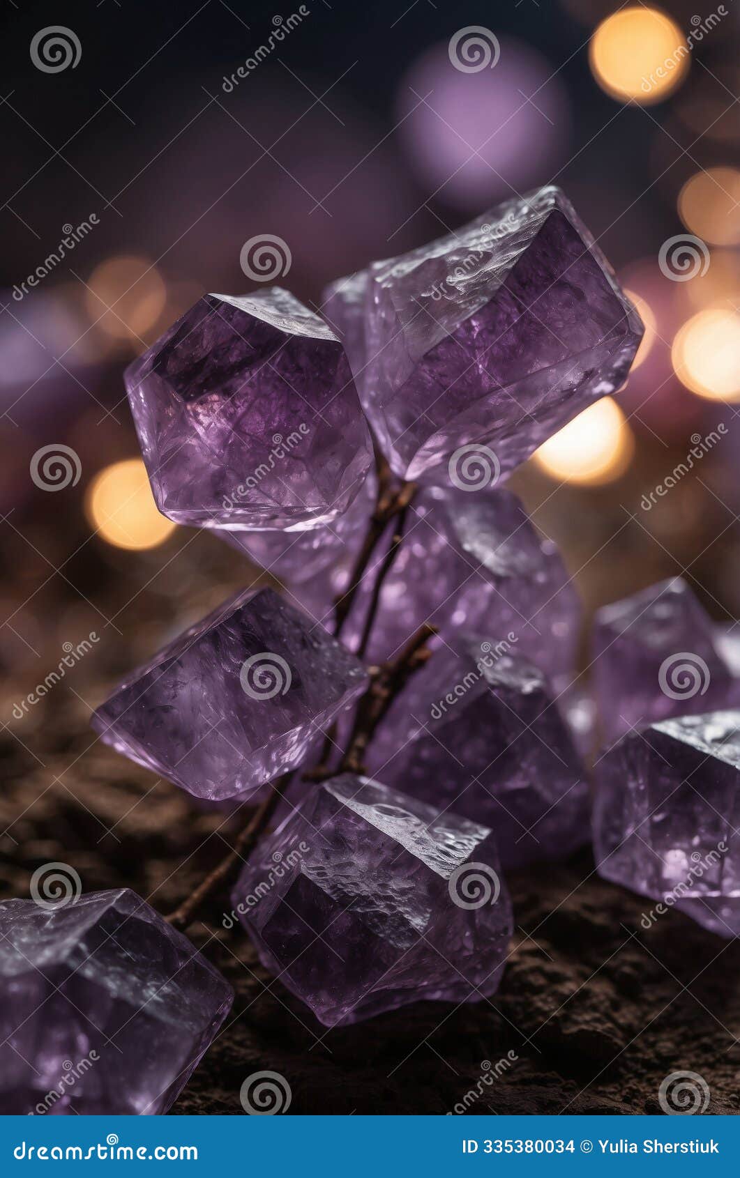 Glowing Purple Crystal Formations in a Night Sky. Stock Photo - Image ...