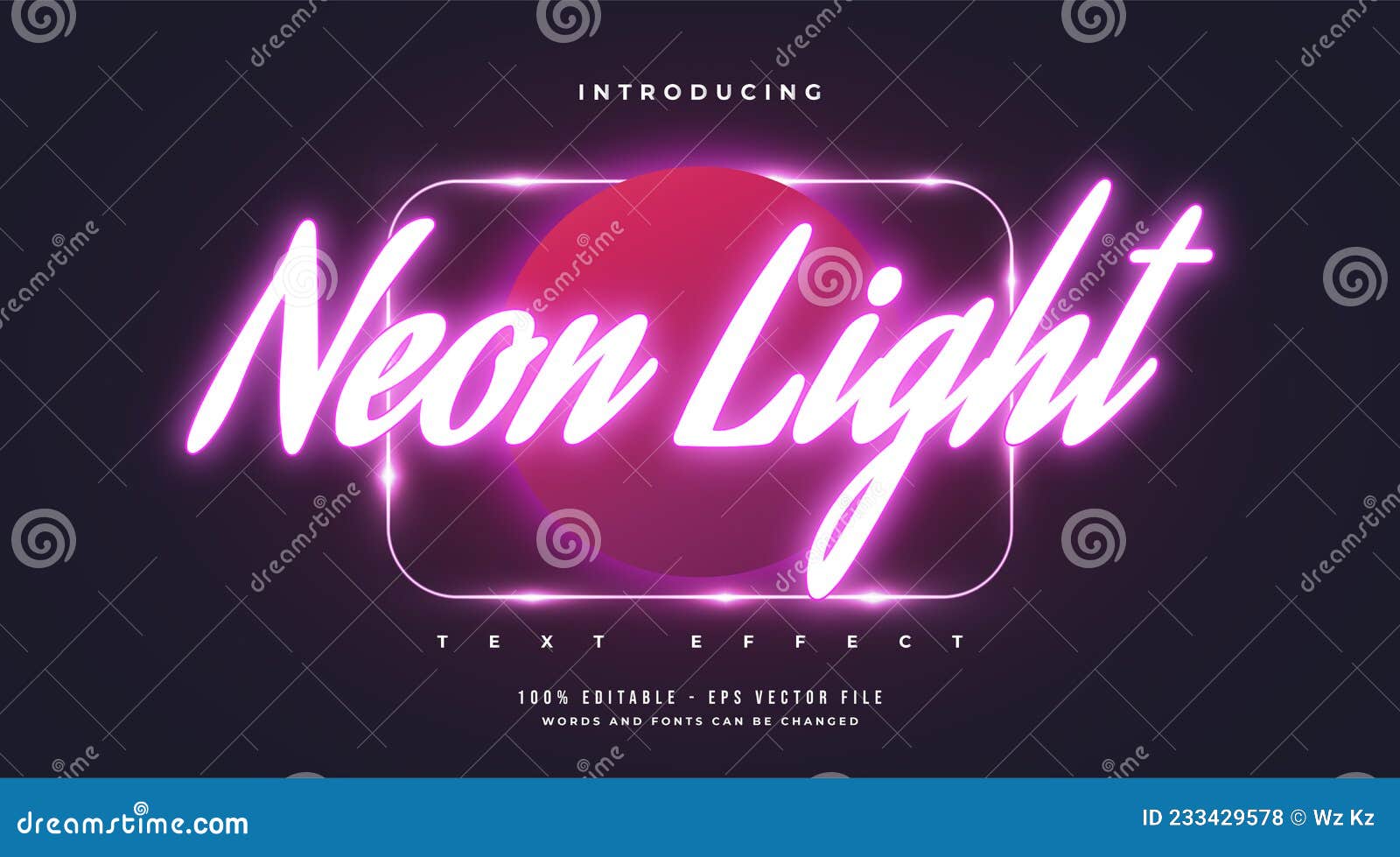 Glowing Purple Neon Light Text Effect. Editable Text Style Effect Stock ...