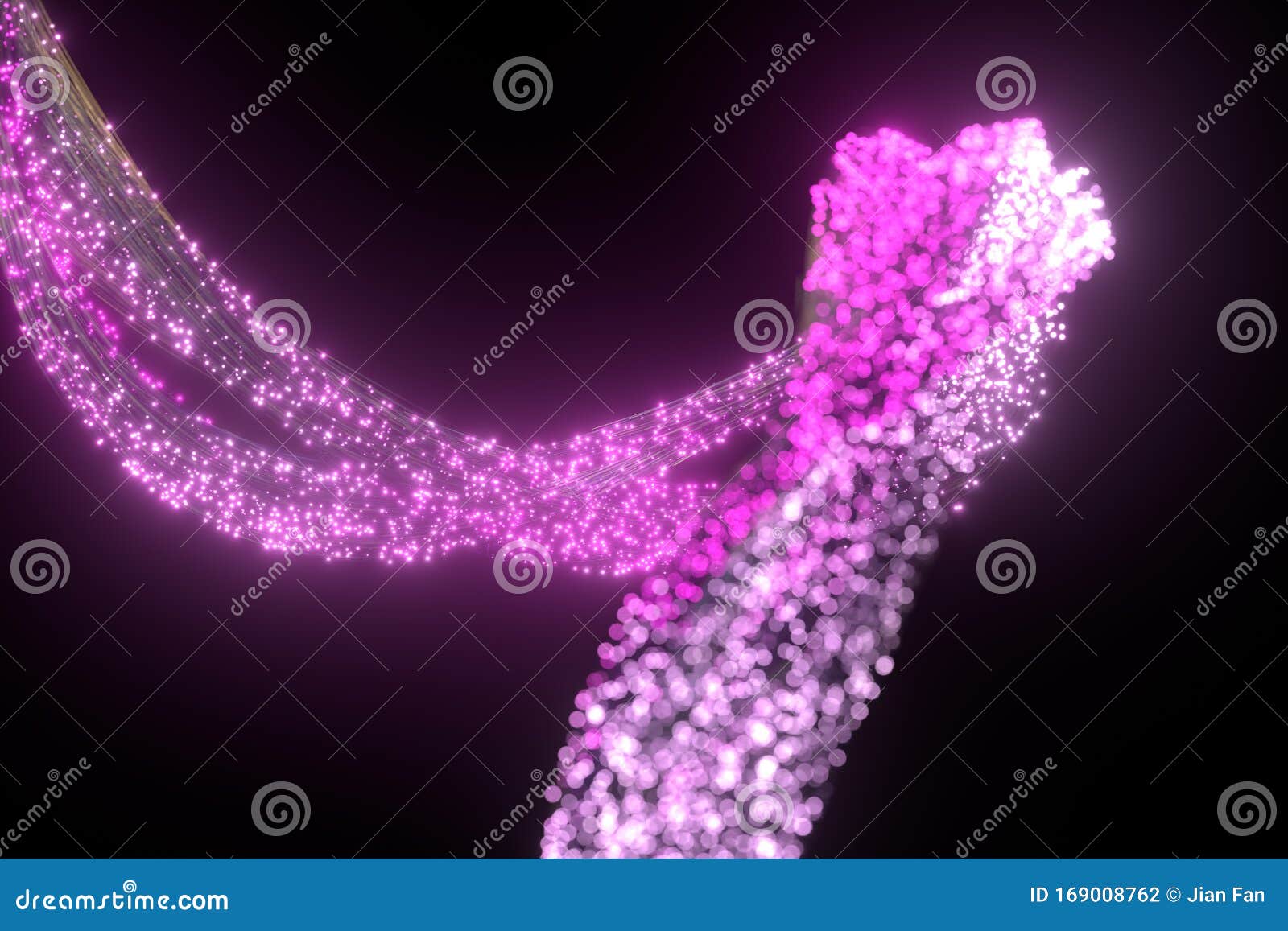 Glowing Purple Particles and Motion Lines, 3d Rendering Stock ...