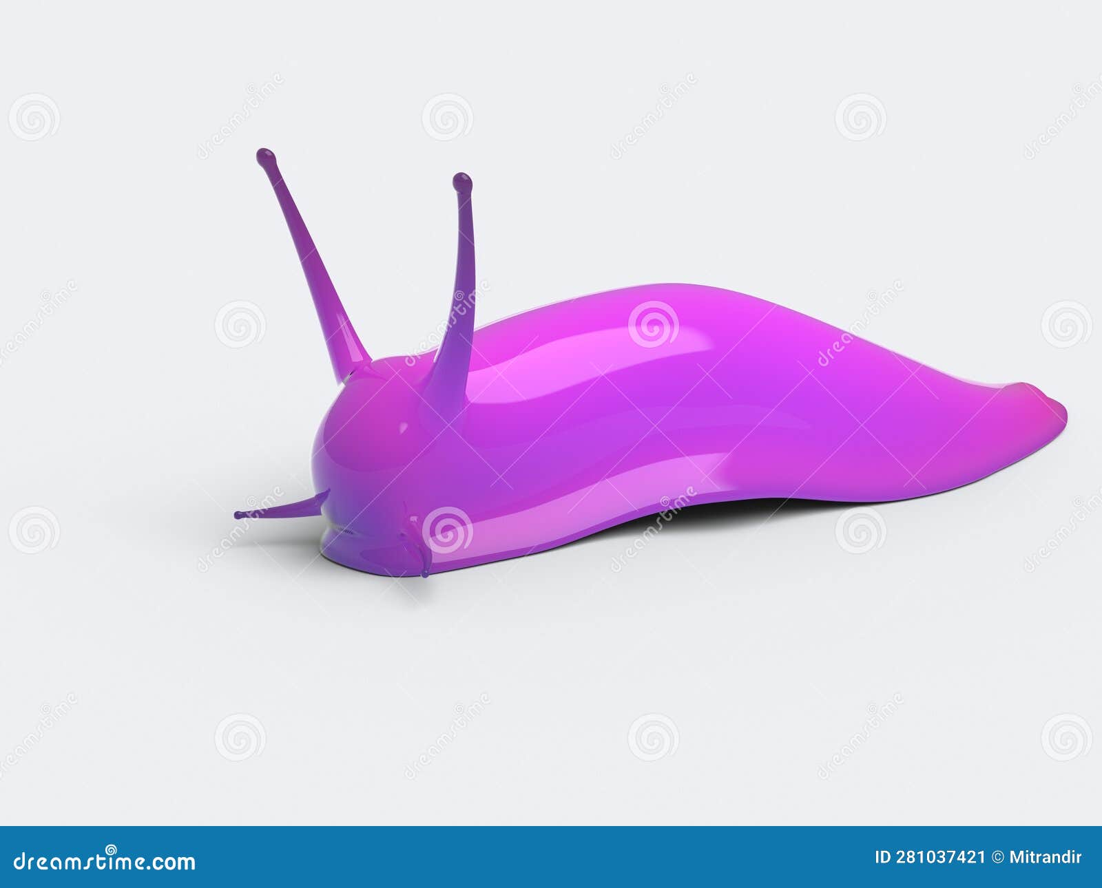 Glowing Purple Slug on Light Background - Side View Stock Illustration ...
