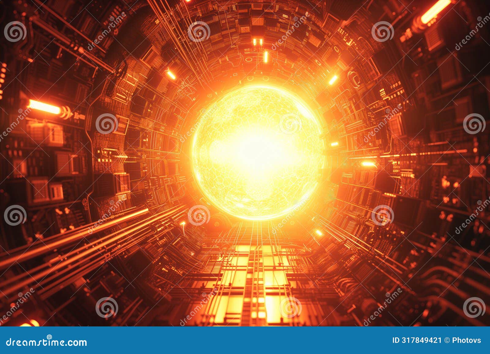 Glowing Quantum Computer Unit with Thermonuclear Reactor Controlled by ...