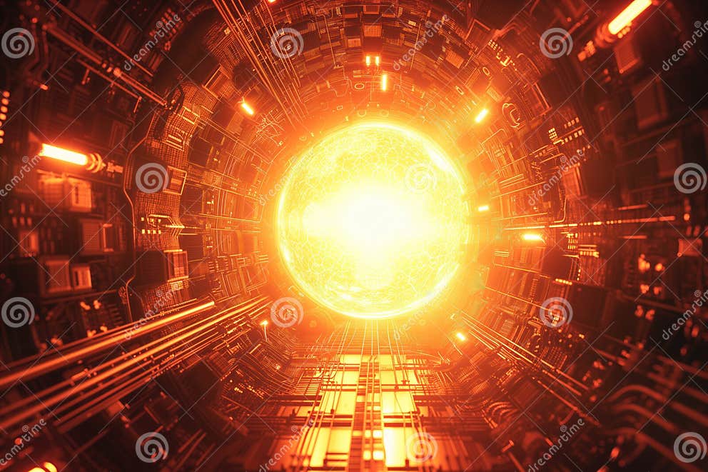 Glowing Quantum Computer Unit with Thermonuclear Reactor Controlled by ...