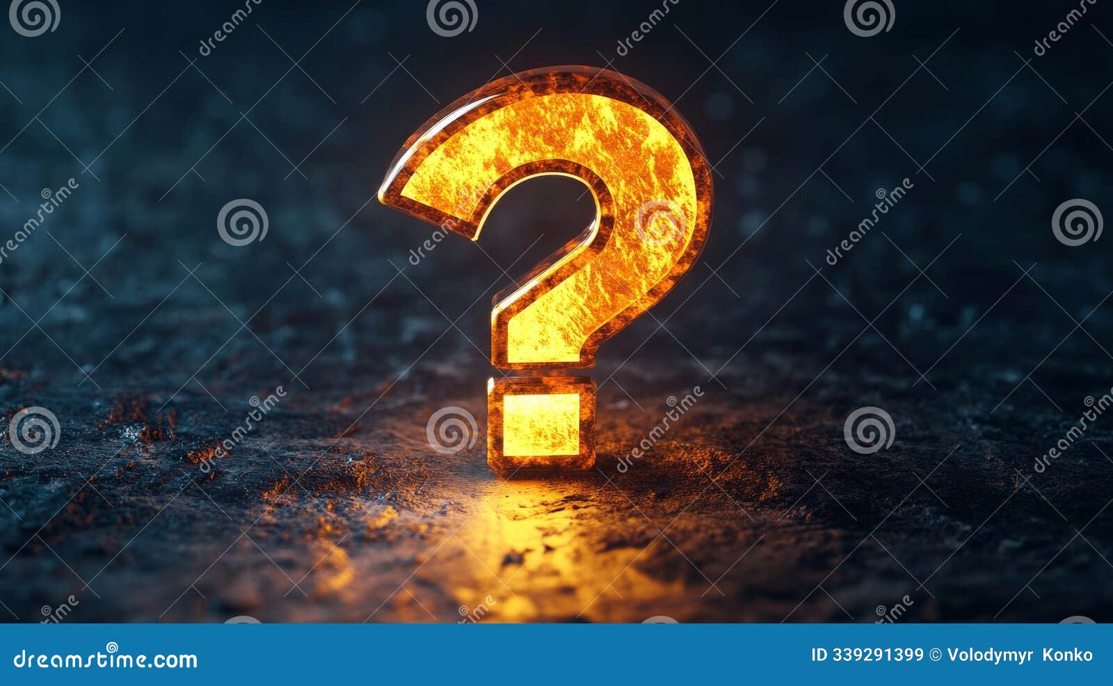 Glowing Question Mark on Dark Textured Surface, Curiosity and Mystery ...