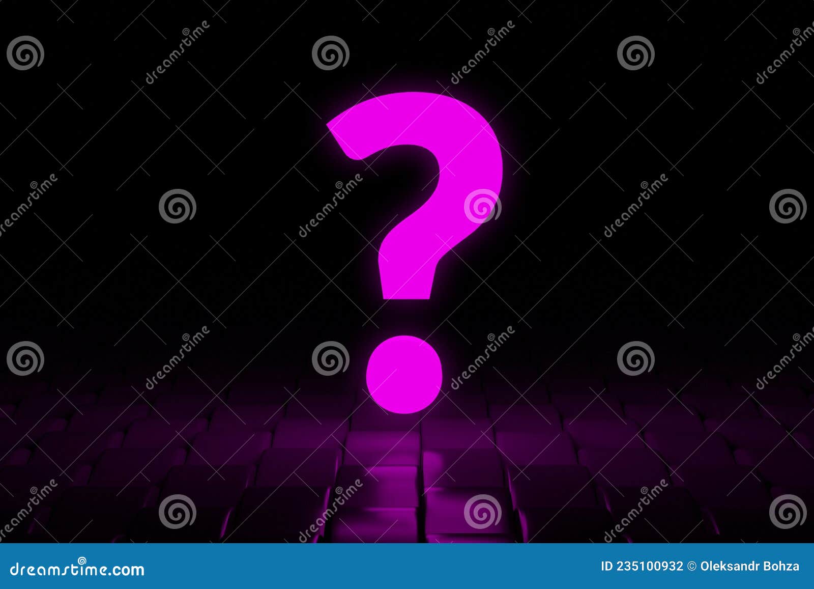 Glowing Question Mark of Violet Color. Neon Effect Stock Illustration ...