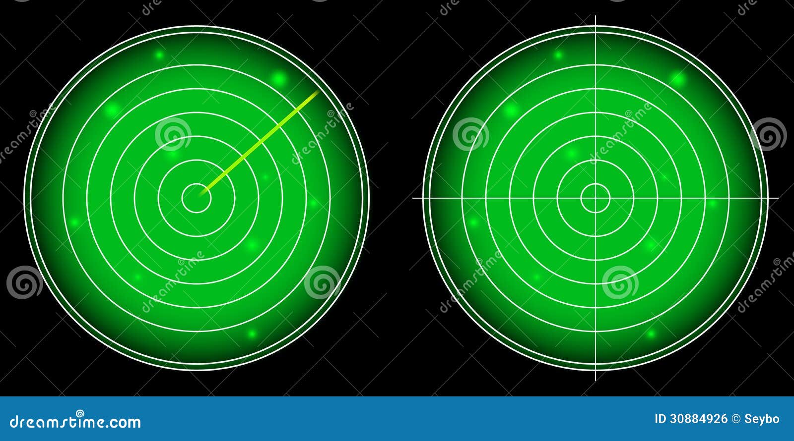Glowing Radar Screen with Luminous Targets Vector Stock Vector ...
