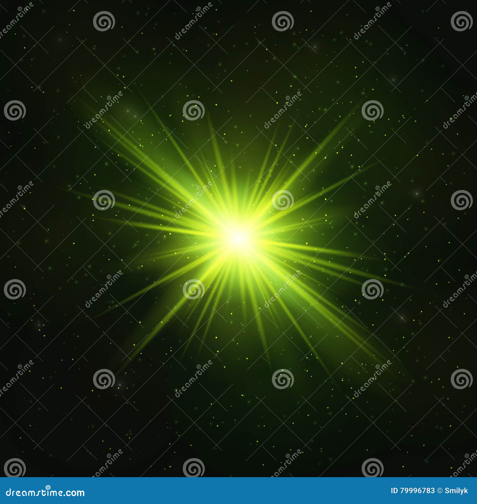 Glowing Realistic Green Star - Stylized Object. Stock Vector ...