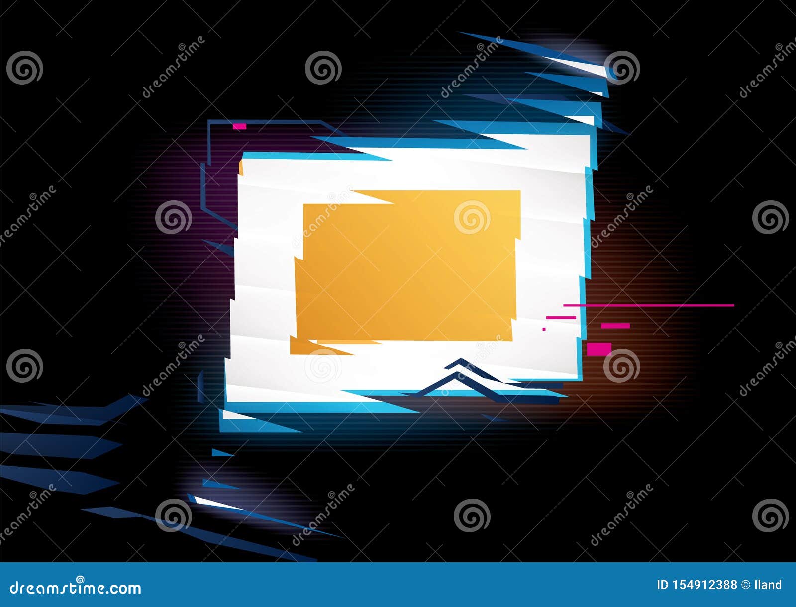 Glowing rectangle frame stock illustration. Illustration of background ...