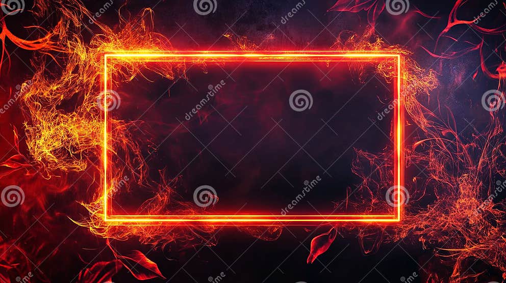 A Glowing Rectangular Frame with Intricate Firework Patterns for Stock ...