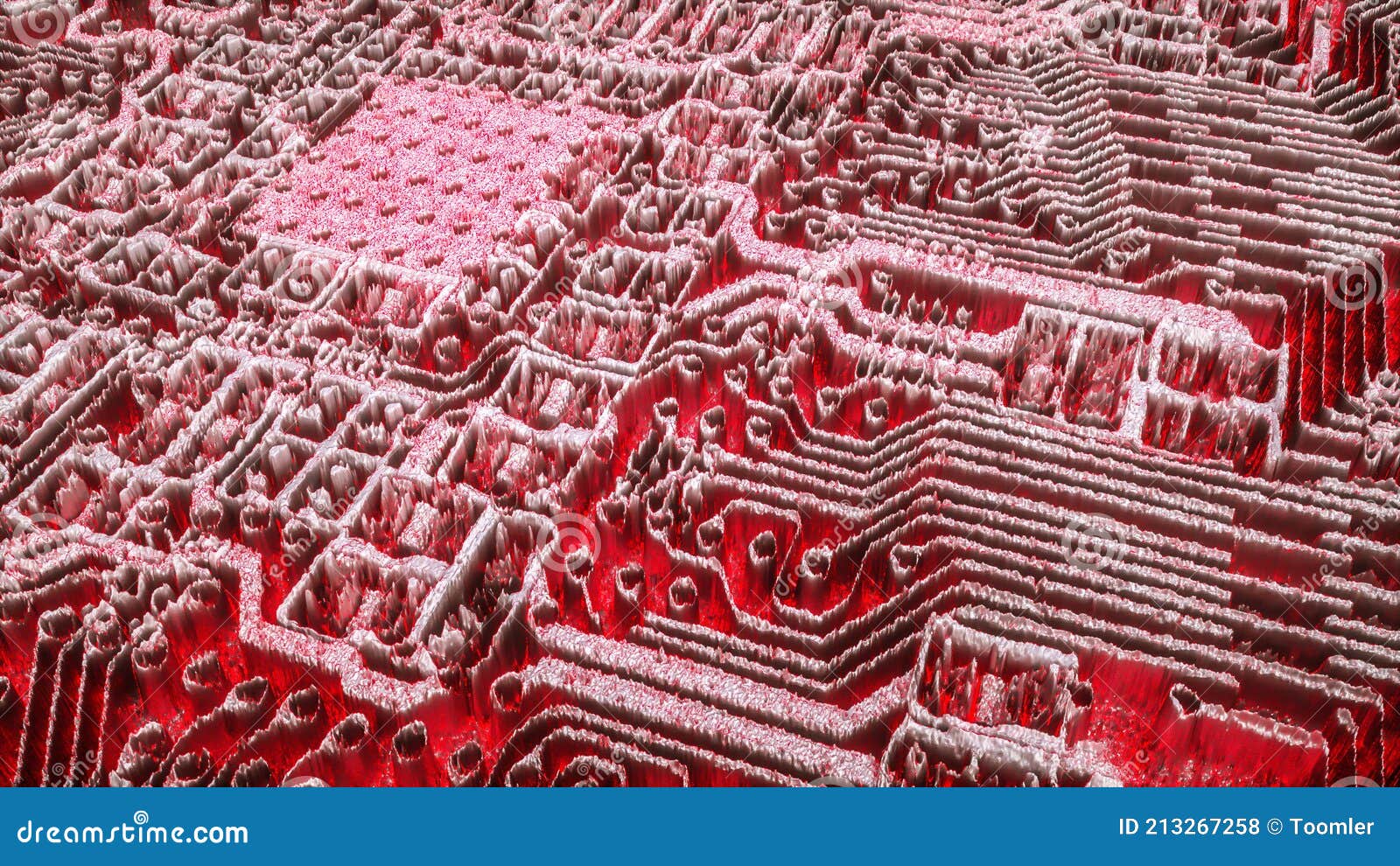 Glowing Red Abstract Background Part of Motherboard. 3d Render Stock ...