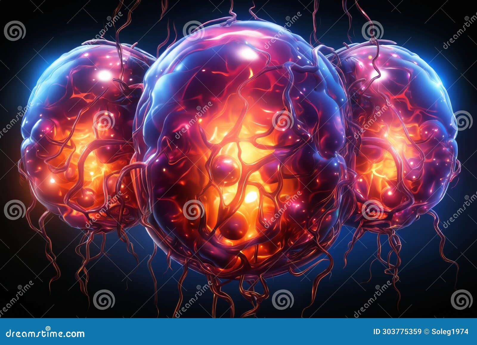 Glowing Red Artificial Intelligence in the Form of a Brain with ...