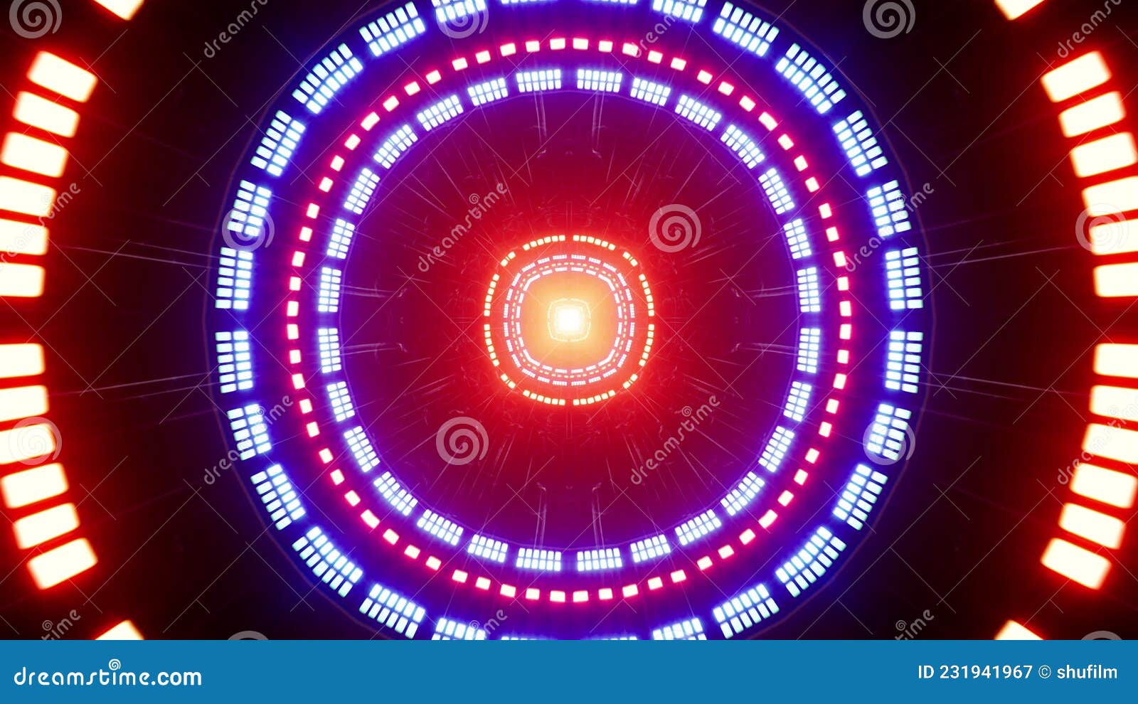 Shining Red and Blue Circle Light Background Loop Stock Video - Video ...