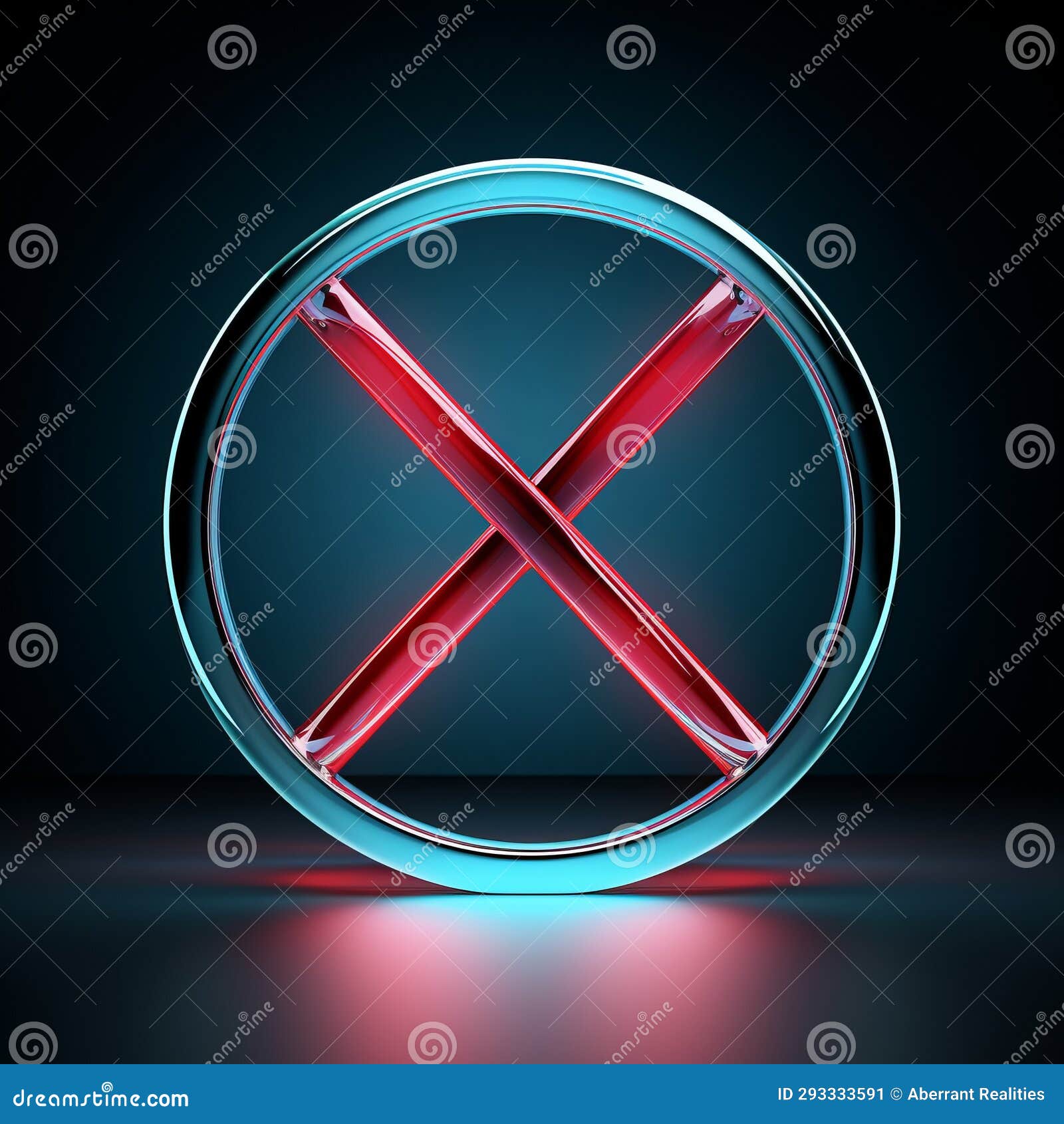 A Glowing Red and Blue Cross Sign on a Dark Background Stock ...
