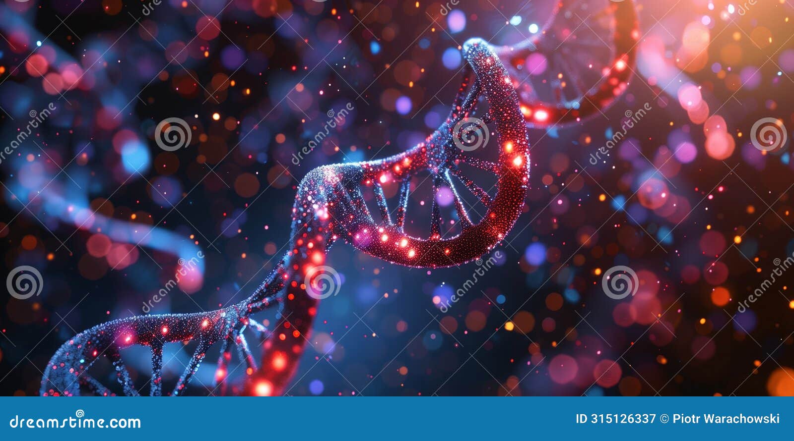 DNA Sequence. Molecules Structure Dna Code. Dna Helix Enlarged Model In ...
