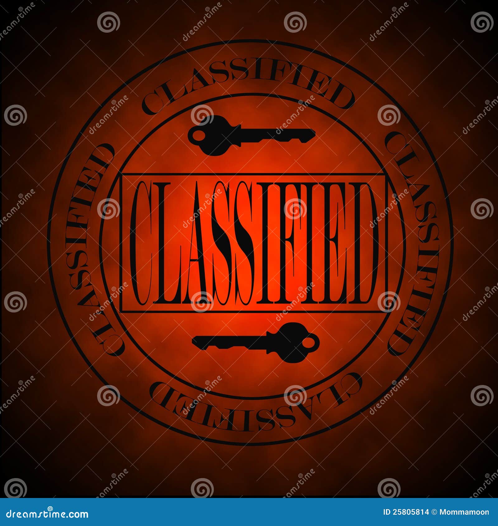 Glowing Red Classified Symbol or Stamp Stock Illustration ...