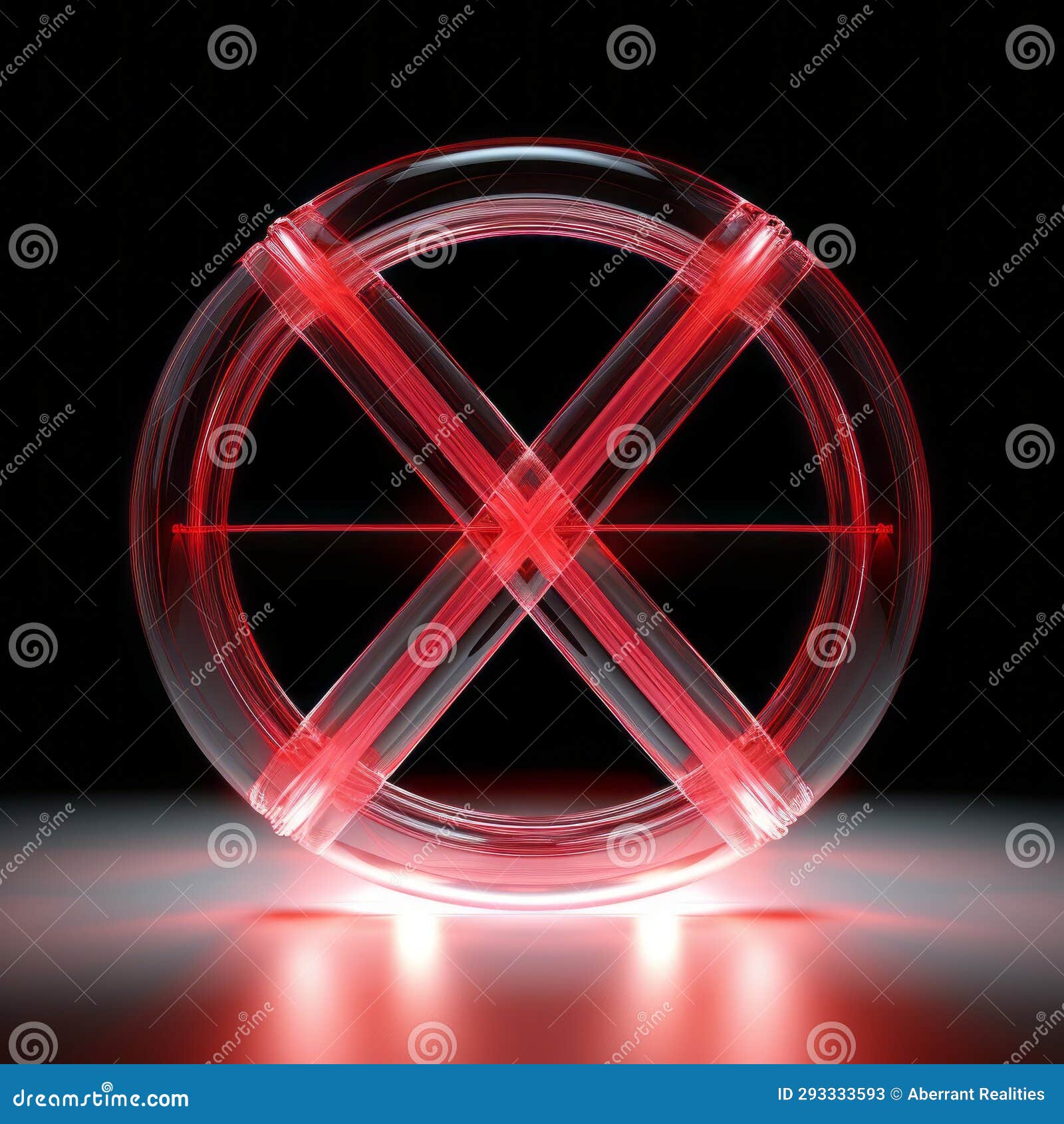 A Glowing Red Cross on a Black Background Stock Illustration ...