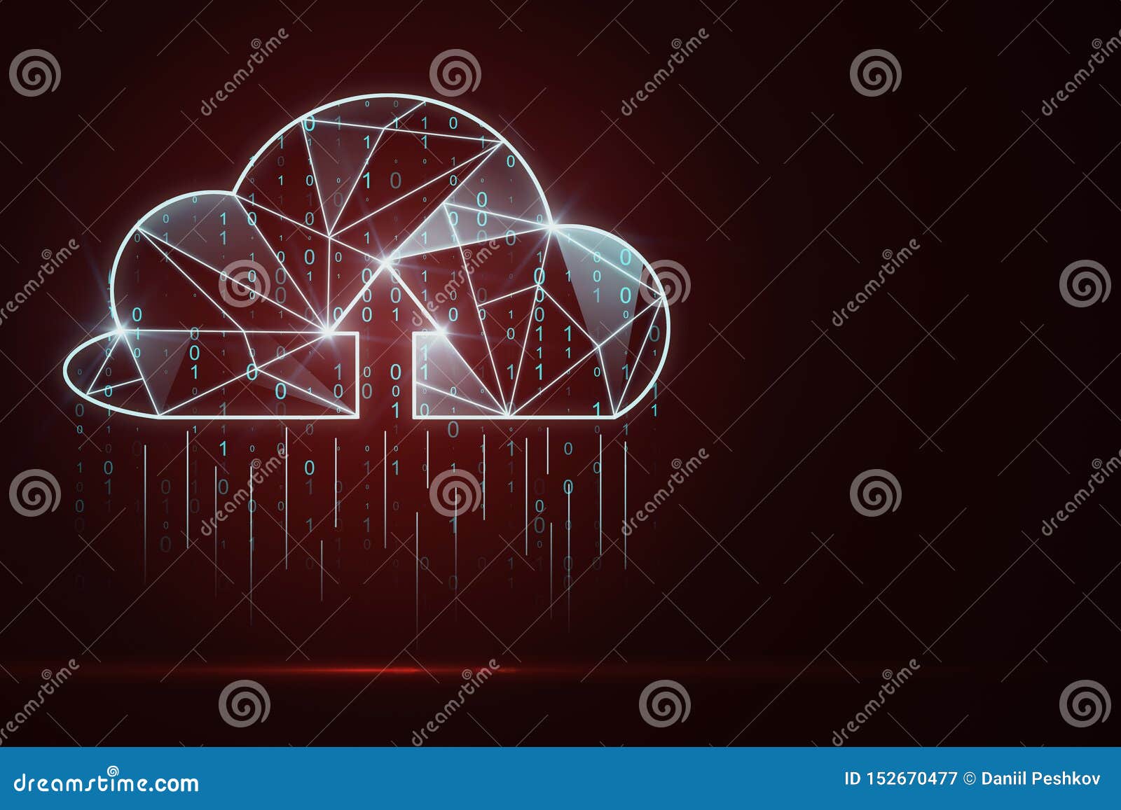 Glowing red digital cloud stock illustration. Illustration of internet ...