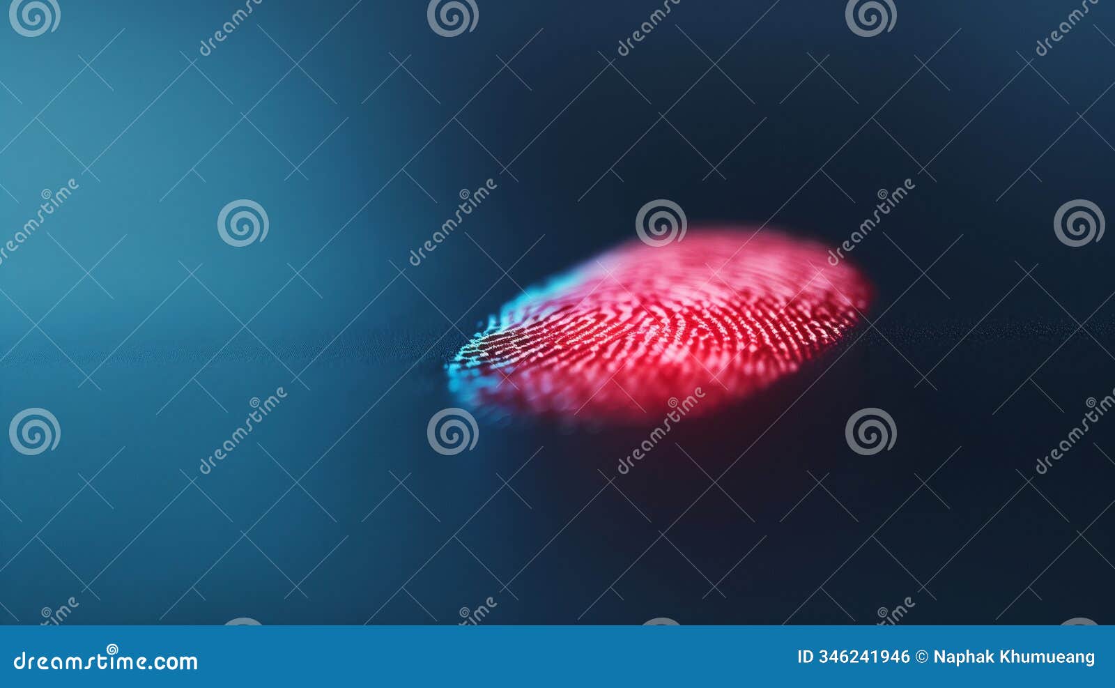A Glowing Red Fingerprint on a Blue Background, Representing Advanced ...