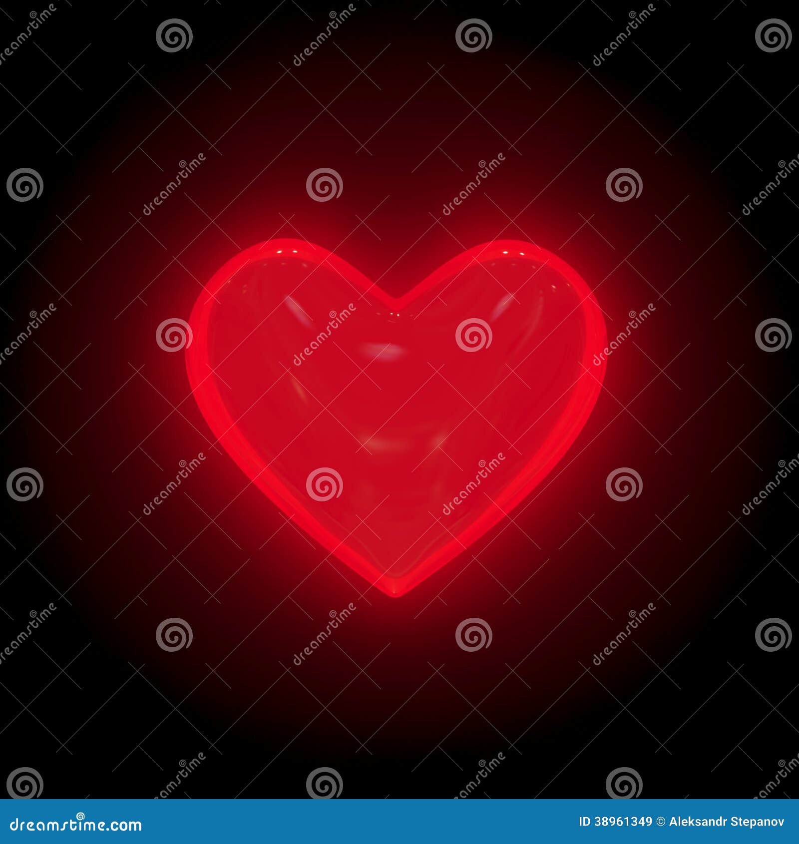 Glowing red heart stock illustration. Illustration of white - 38961349