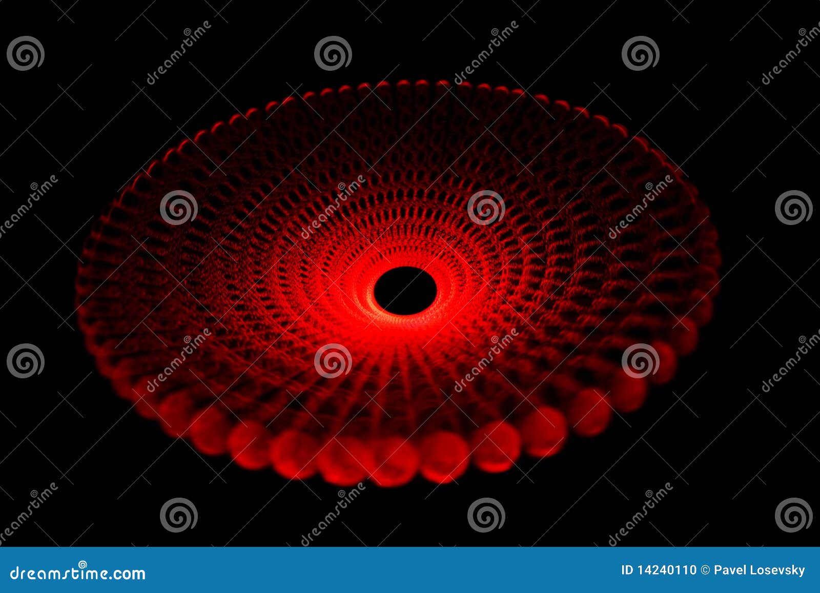 Glowing Red Light Traces in Form of Disc on Black Stock Photo - Image ...
