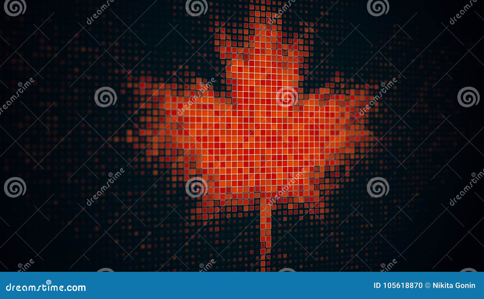 Maple Leaf Shape on Monitor Stock Illustration - Illustration of screen ...