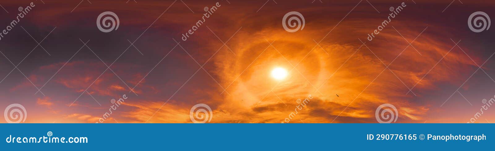 Glowing Red Orange Sunset Sky 360-degree Panorama in Seamless Hdr ...