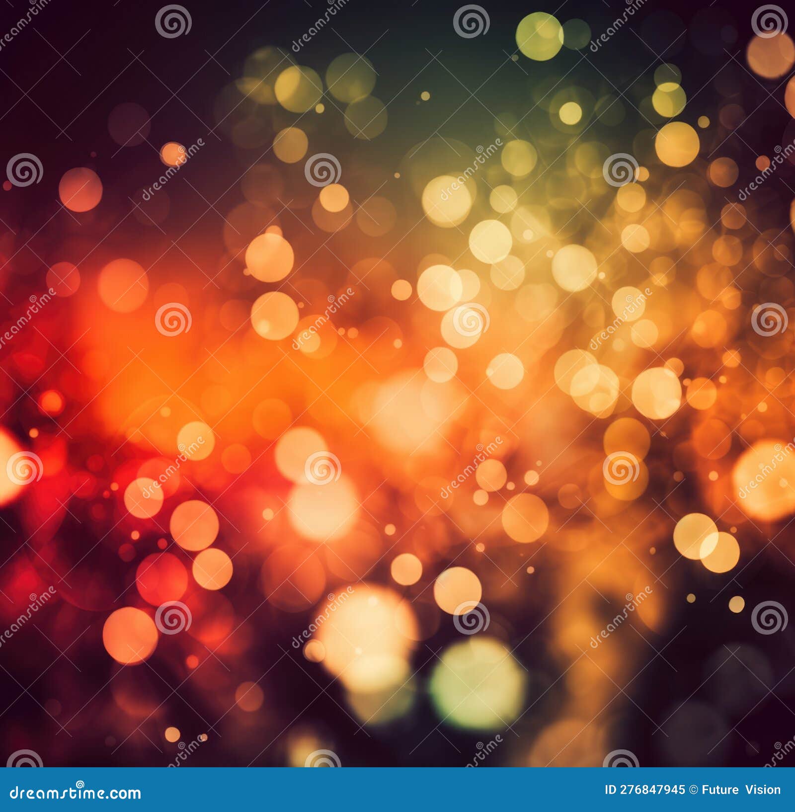 Glowing Red, Orange and Yellow Bokeh Light Spots at Night, Created ...