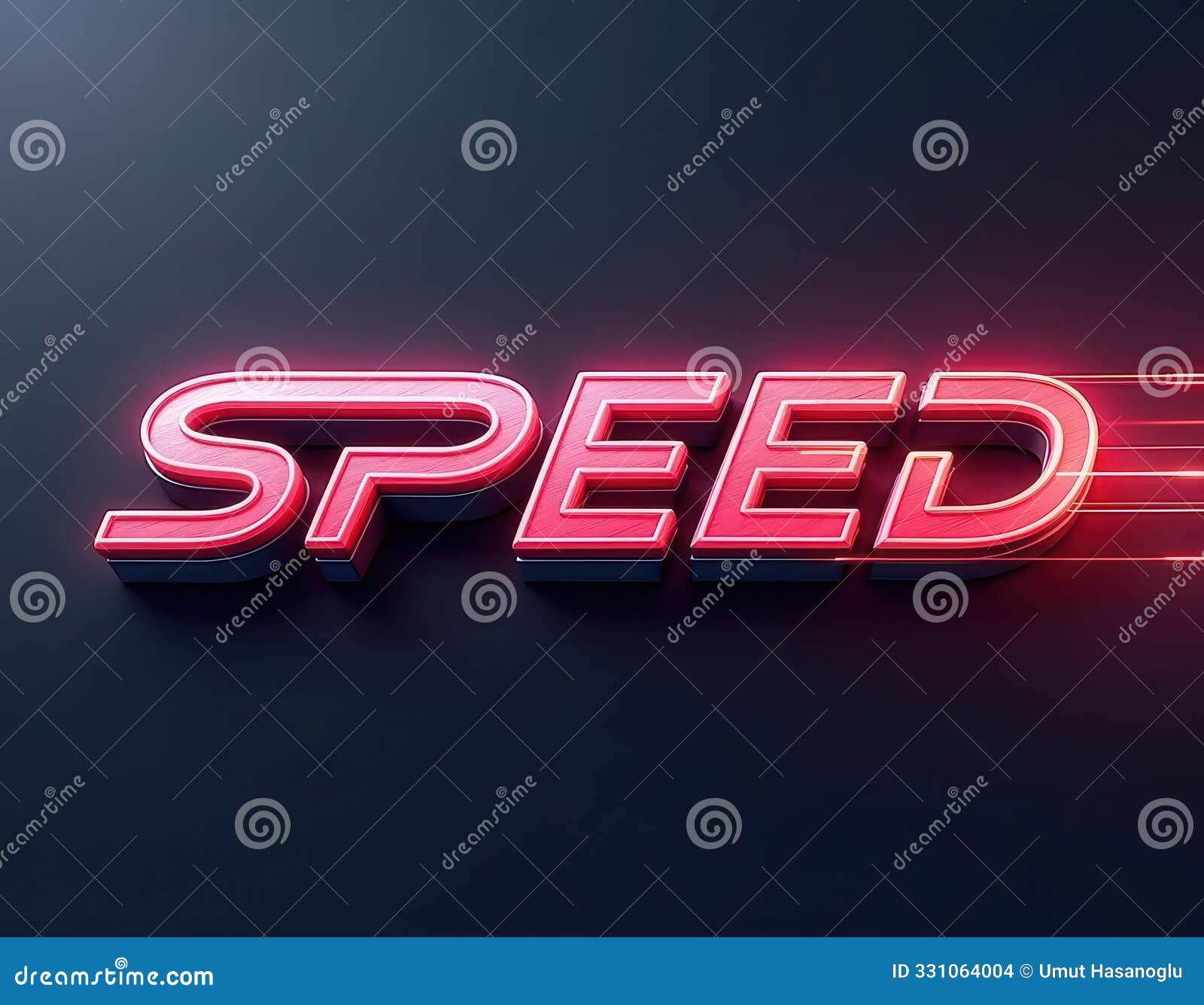 Glowing Red Speed Text with Motion Blur Effect on Dark Background ...