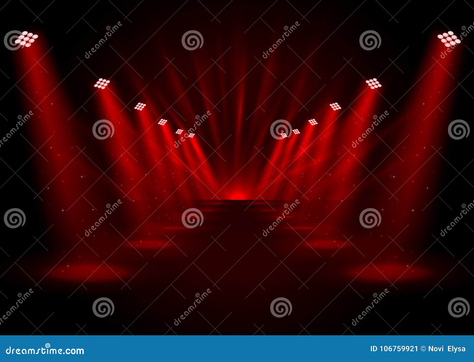 Glowing red spotlights stock vector. Illustration of party - 106759921