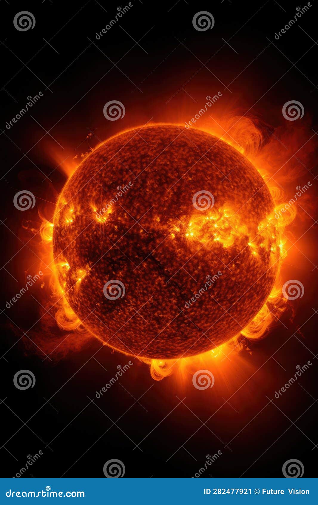 Glowing Red Sun with Light Trails on Black Background, Created Using ...