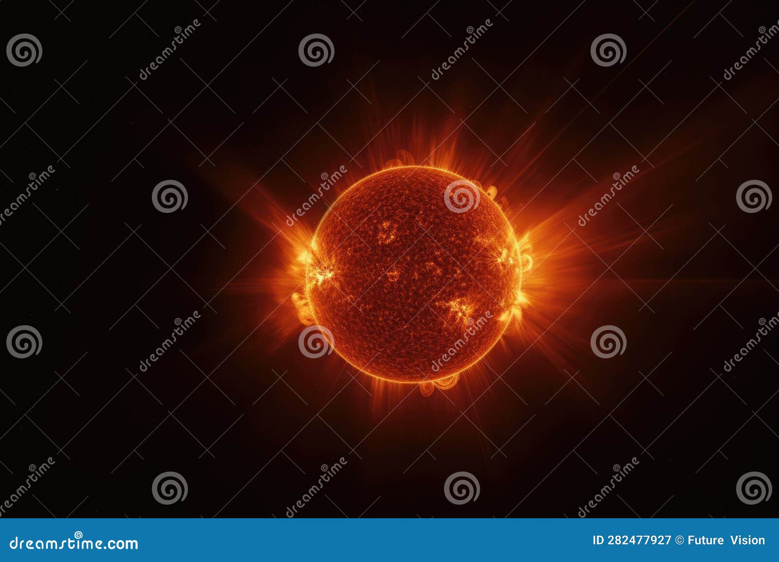 Glowing Red Sun with Light Trails on Black Background, Created Using ...