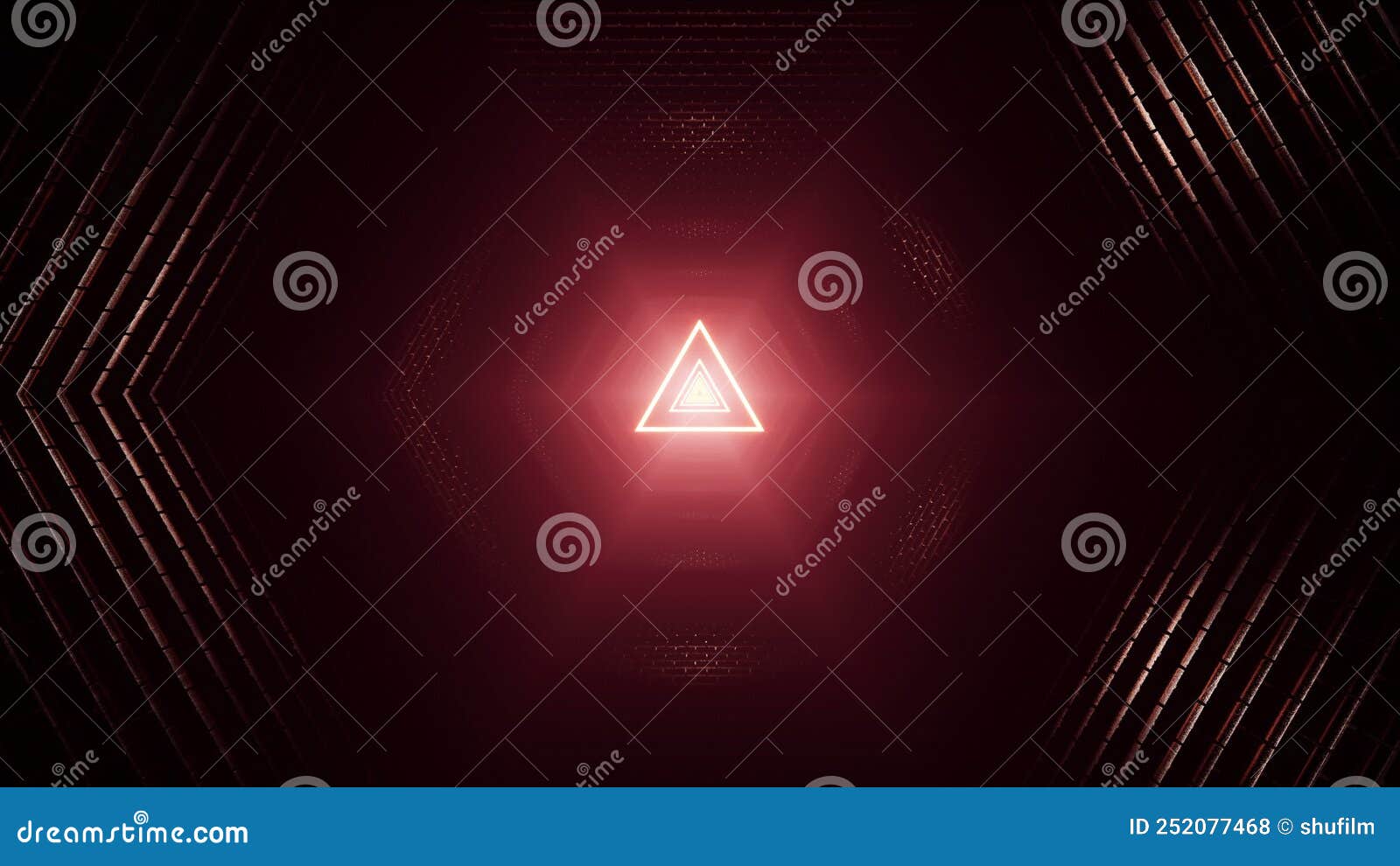Glowing Red Triangle Light in the Tunnel VJ Loop Stock Footage - Video ...