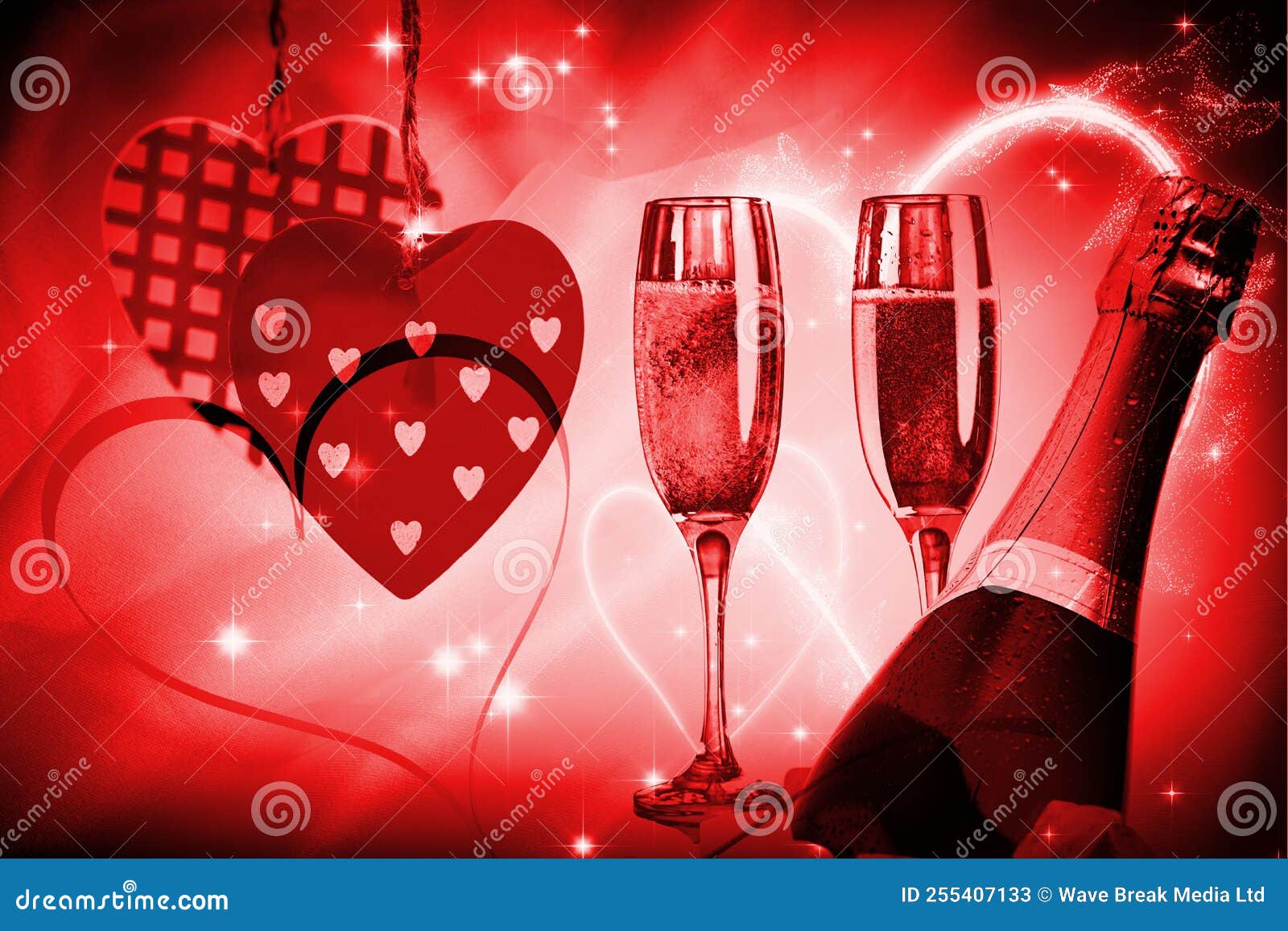 Glowing Red Valentines Composite Stock Illustration - Illustration of ...