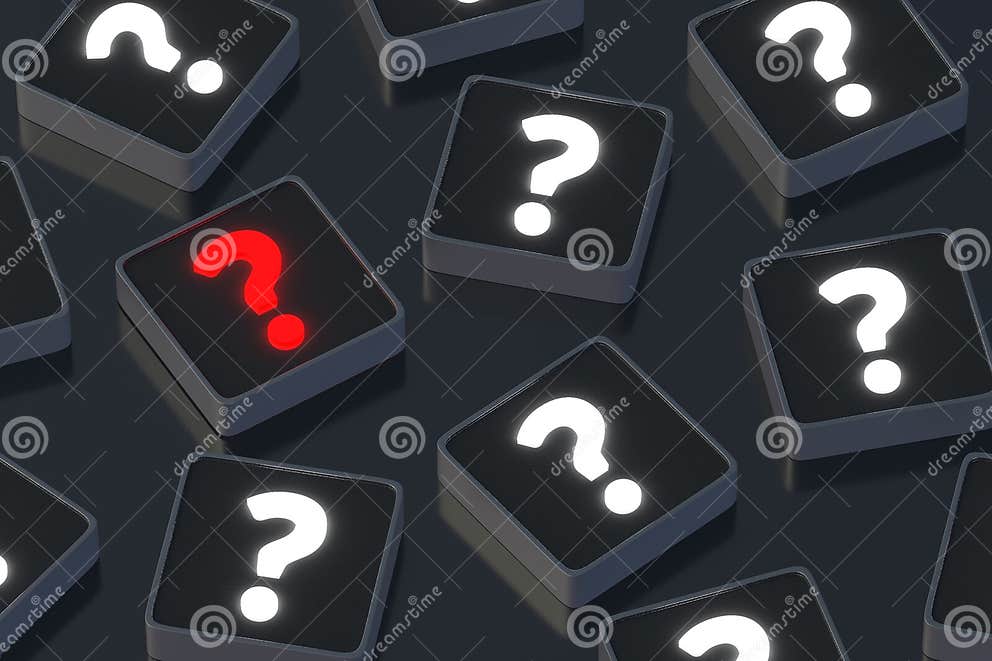 Glowing Red and White Question Symbols. Correct Answer. Incorrect ...