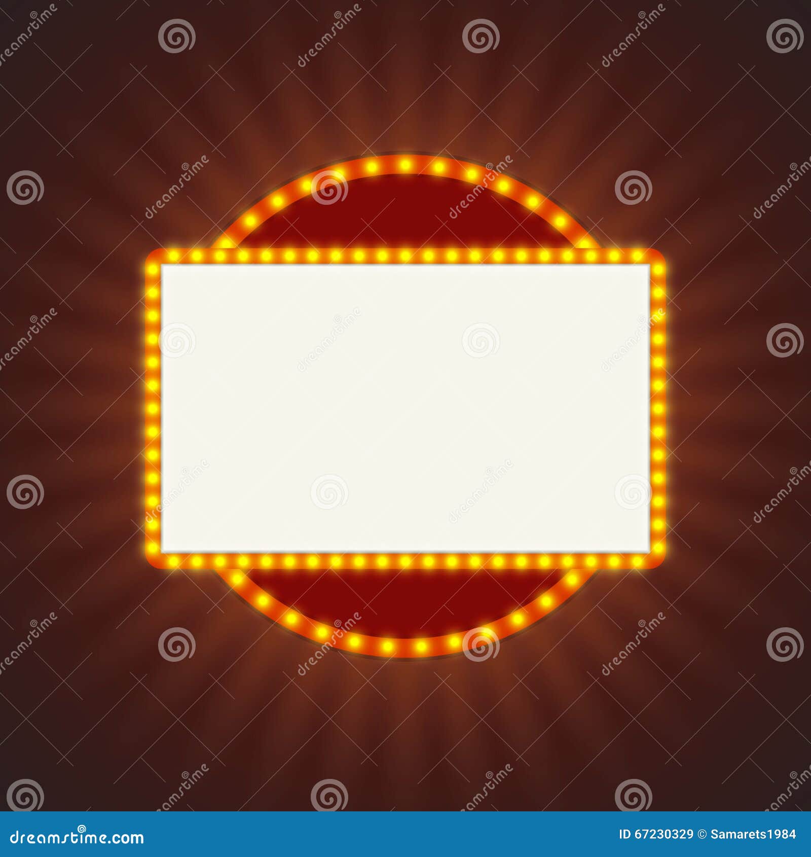 Glowing Retro Light Banner for Text. Stock Vector - Illustration of ...