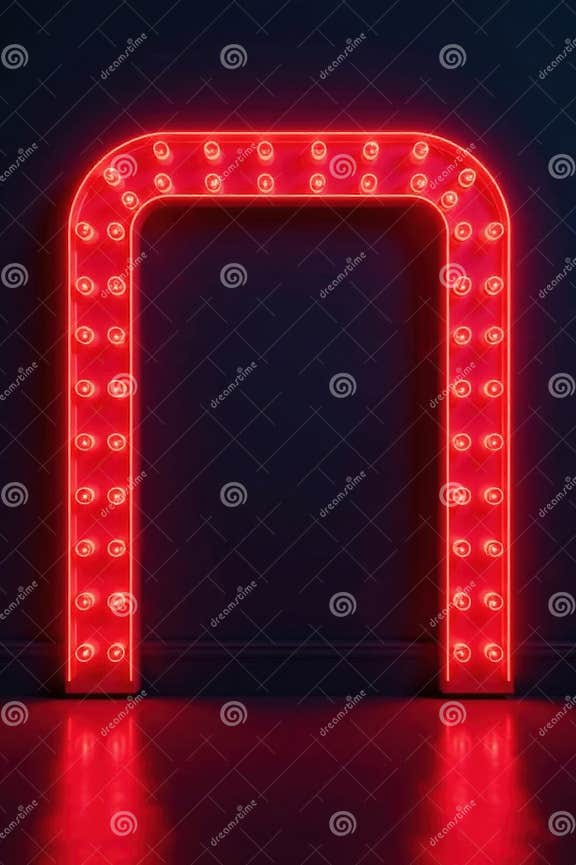 Glowing Retro Marquee Light Frame, Dark Background, Pattern, Marquee ...