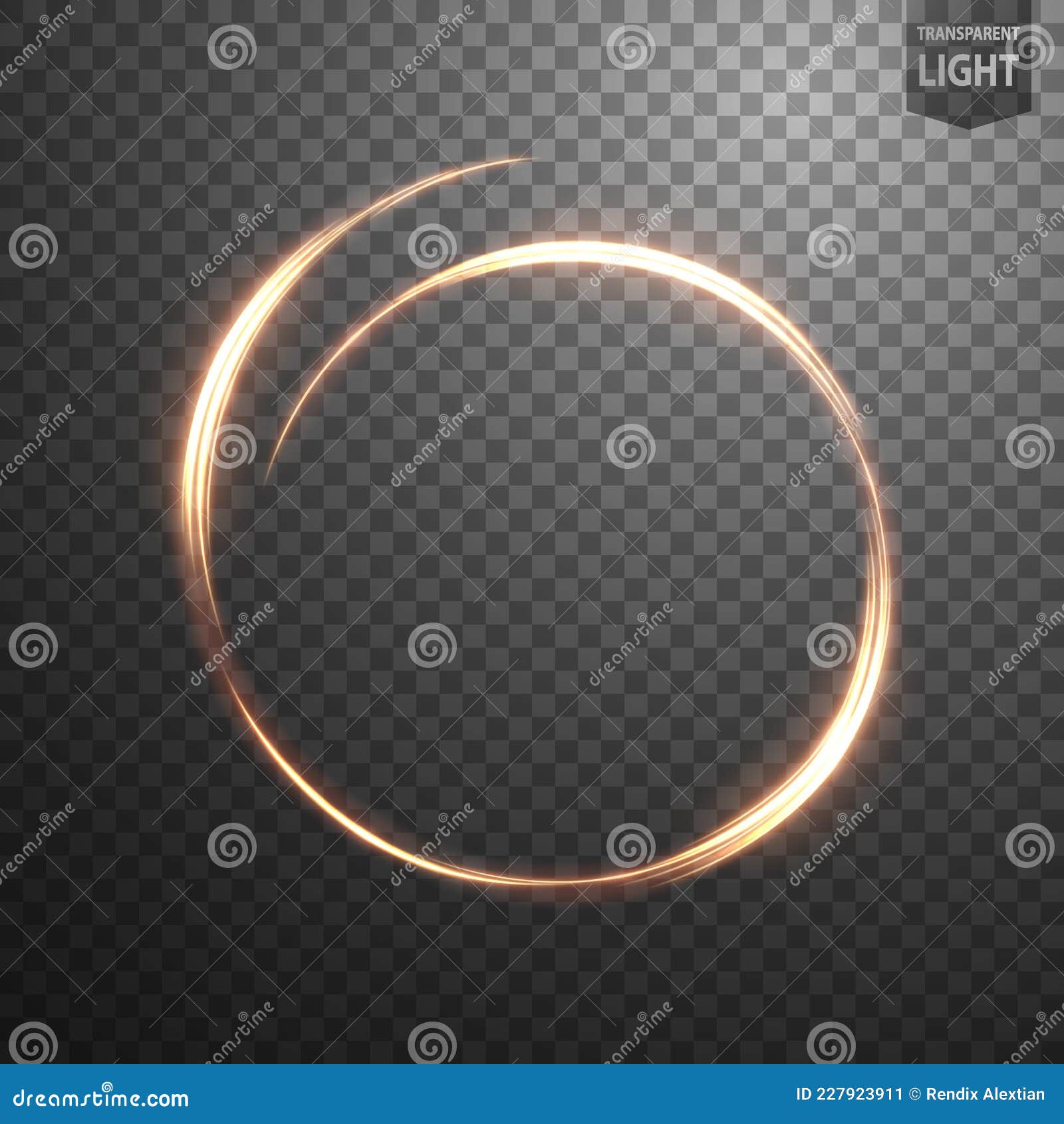 Glowing Ring on Transparent Background, Abstract Light Speed Motion ...