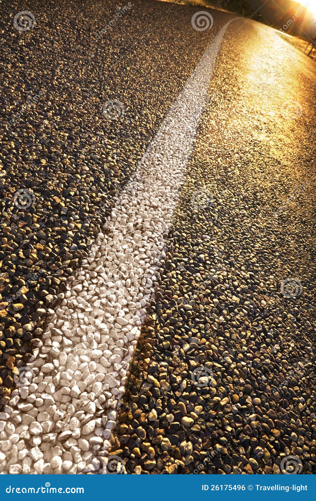 Glowing Road at Sunset with Sun Rays Stock Photo - Image of diagonal ...