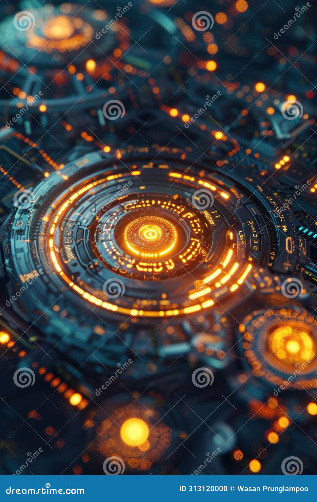 Glowing Runes Powering Future Tech, Dim Lab, Intricate Patterns, Fusion ...