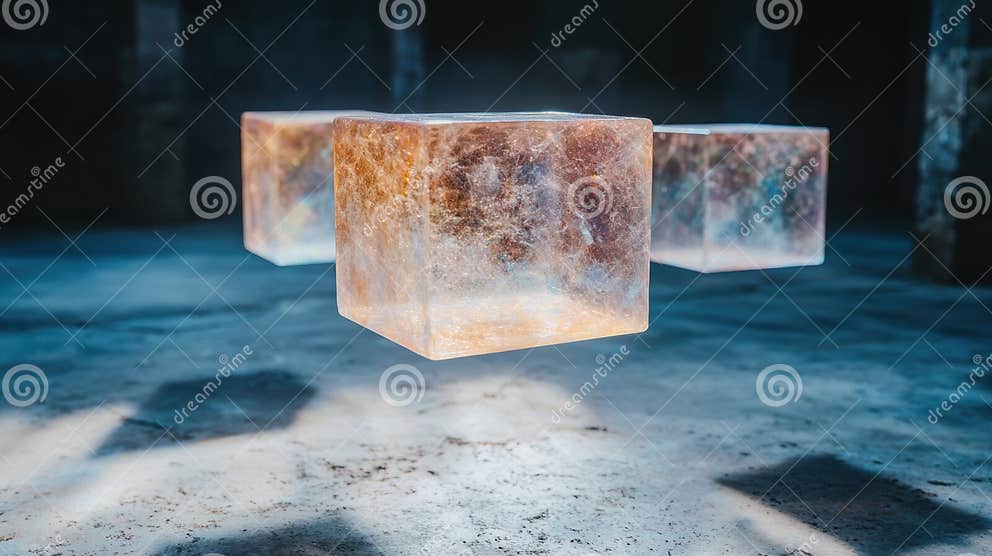 Glowing Salt Cubes on Icy Surface Stock Illustration - Illustration of ...