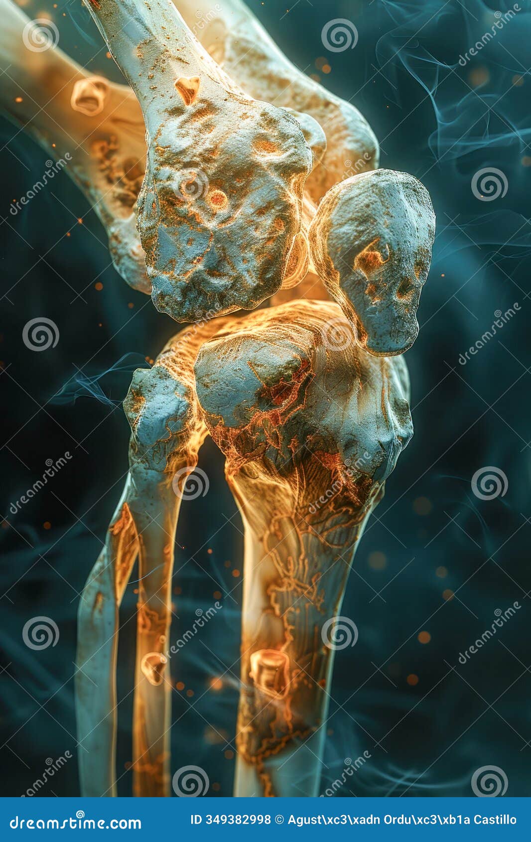 Glowing Sci-Fi Mechanical Bone Structure Close-Up Stock Illustration - Illustration of structure ...
