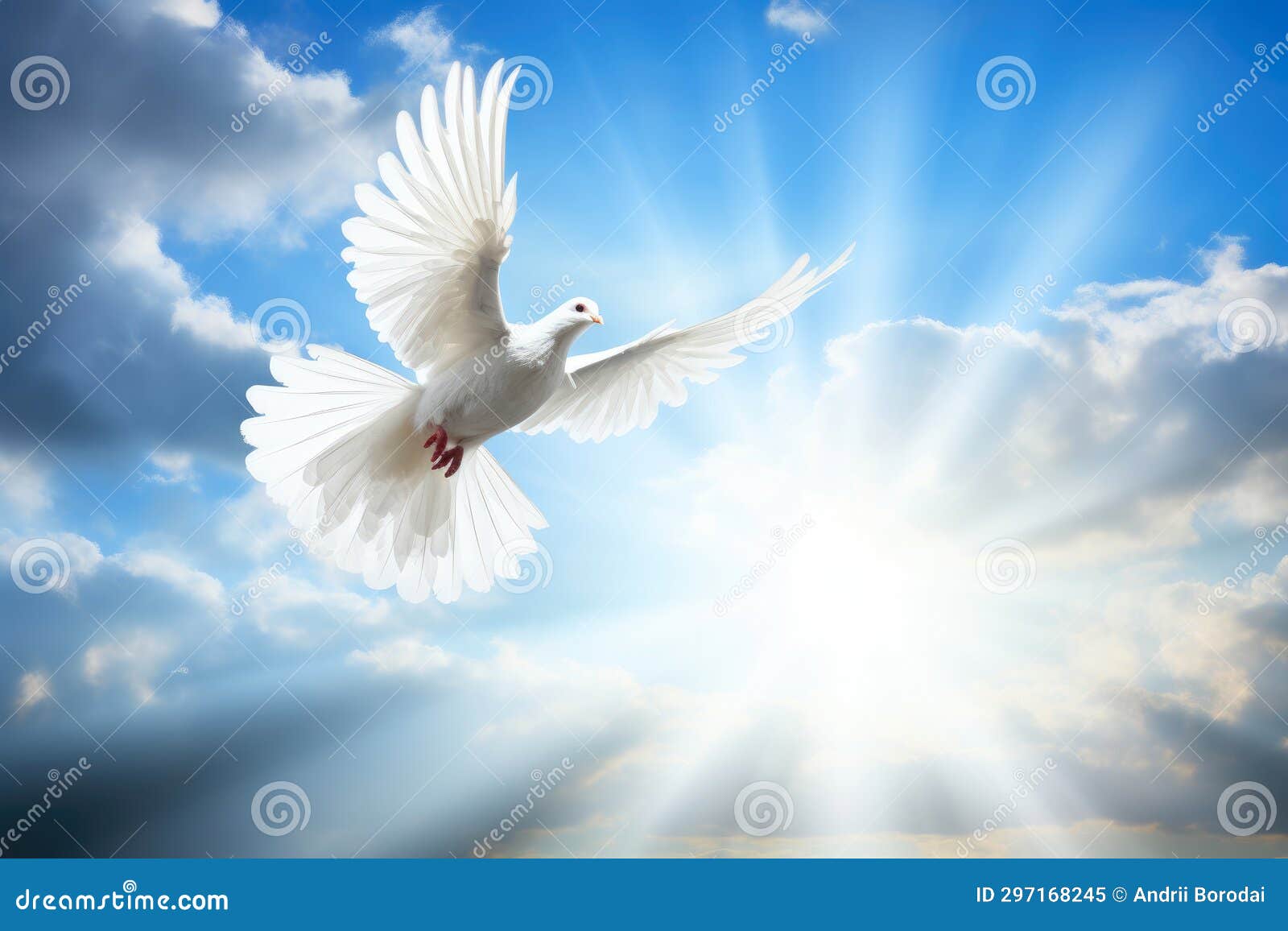 Glowing Serenity: Heavenly Dove S Descent. Stock Illustration ...