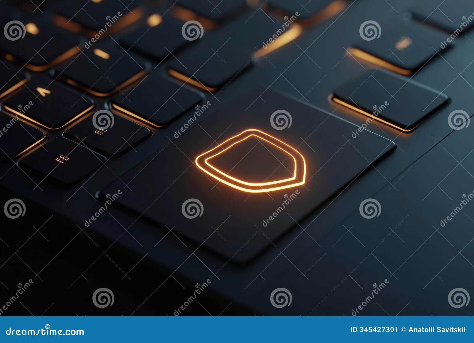 A Glowing Shield Icon Stands Out on the Keyboard, Signifying Essential ...